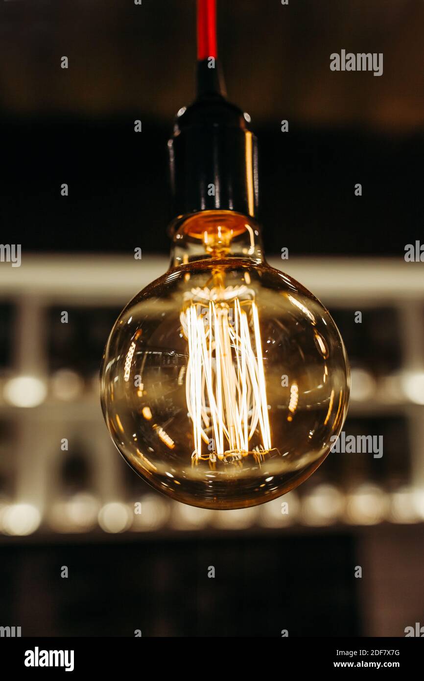 Light bulbs, vintage light bulb cafe, festive style,background image ...