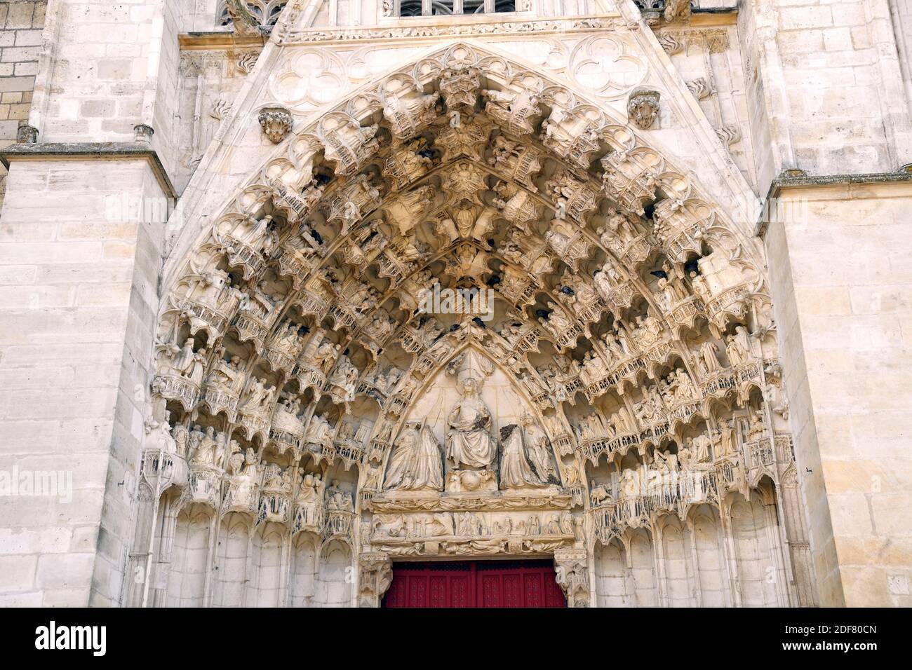 France, Yonne, Auxerre, Saint Etienne cathedral, western fa?ade ...