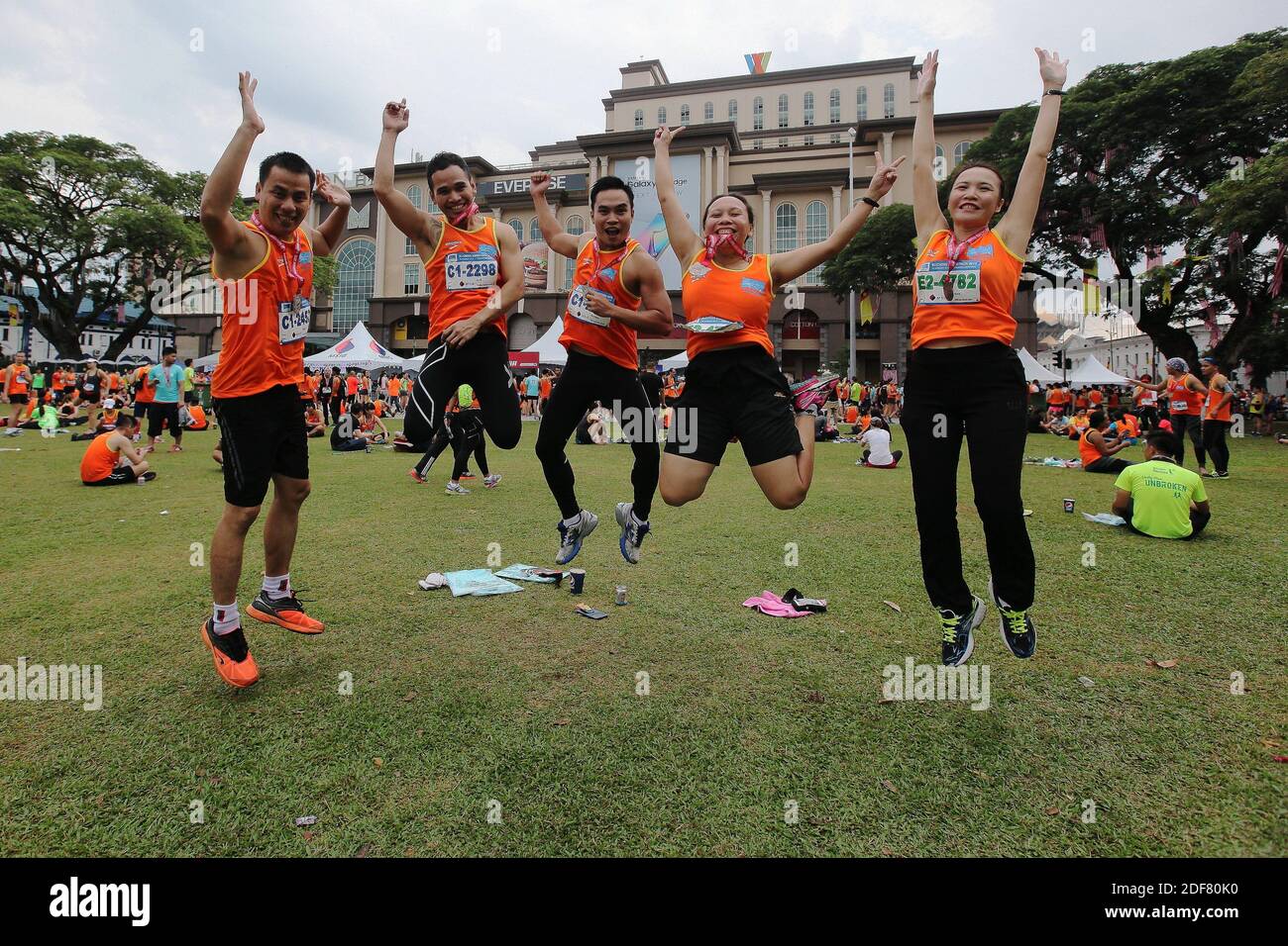 runners at the finish line of the Kuching International Marathon at ...