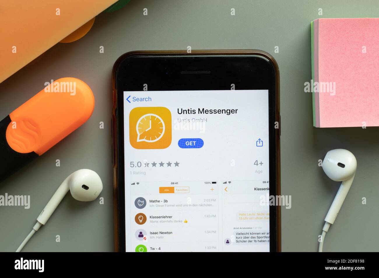 New York, USA - 1 December 2020: Untis Messenger mobile app icon on ...