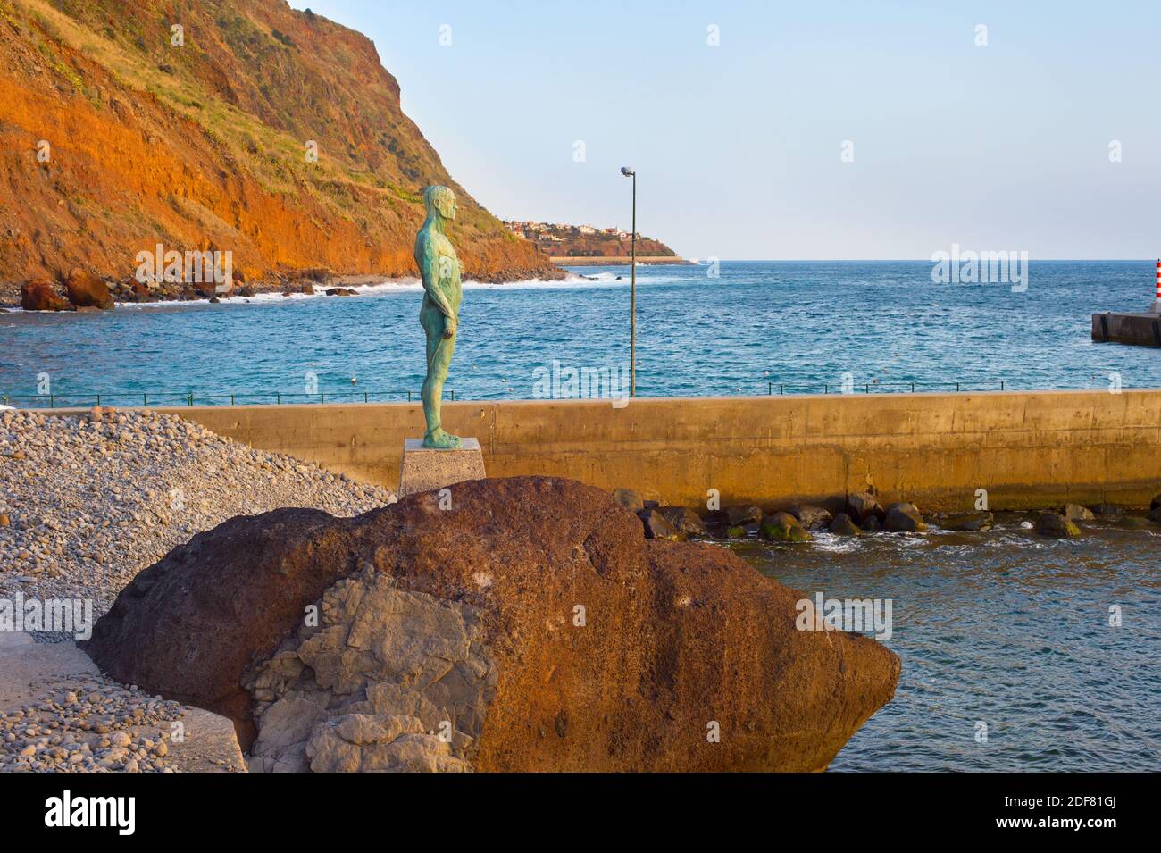 Fisherman Statue Paul do Mar. Madeira island, Portugal Stock Photo - Alamy