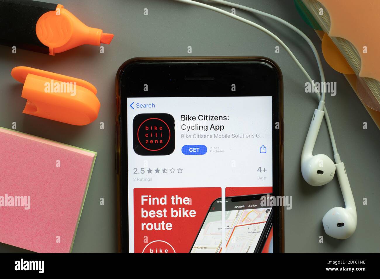 New York, USA - 1 December 2020: Bike Citizens Cycling mobile app icon ...