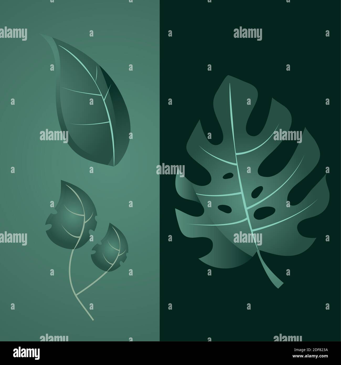 leaves natural foliage greenery botanical background vector ...