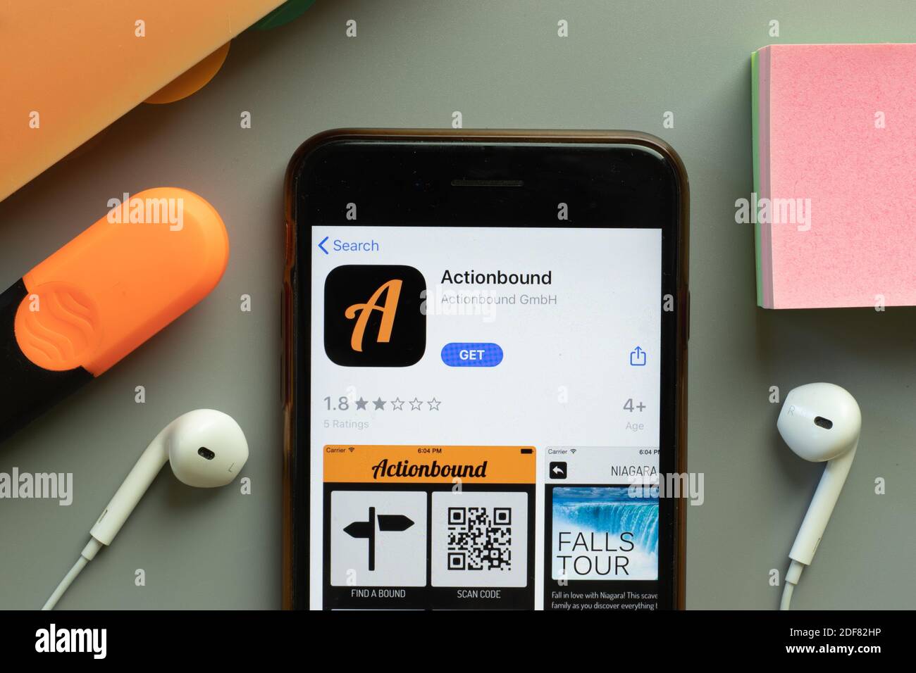 New York, USA - 1 December 2020: Actionbound mobile app icon on phone ...