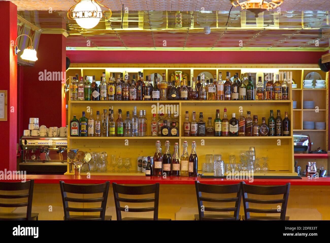 Bar at Pyramiden, abandoned Soviet coal mining settlement on Svalbard ...