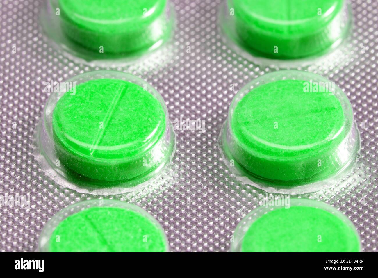 green tablets in blister. medical Stock Photo - Alamy