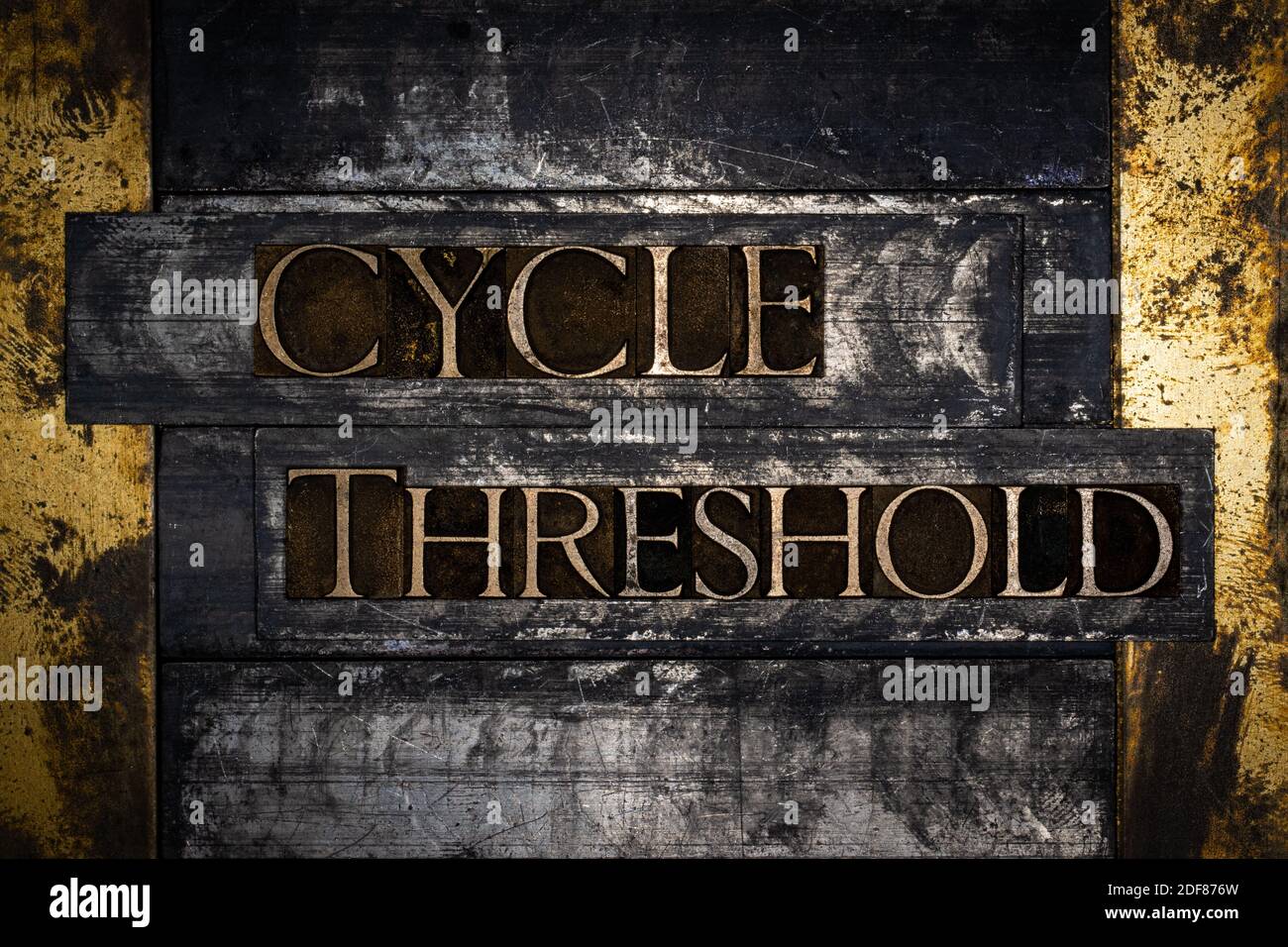 Cycle Threshold text formed by real authentic typeset letters on ...