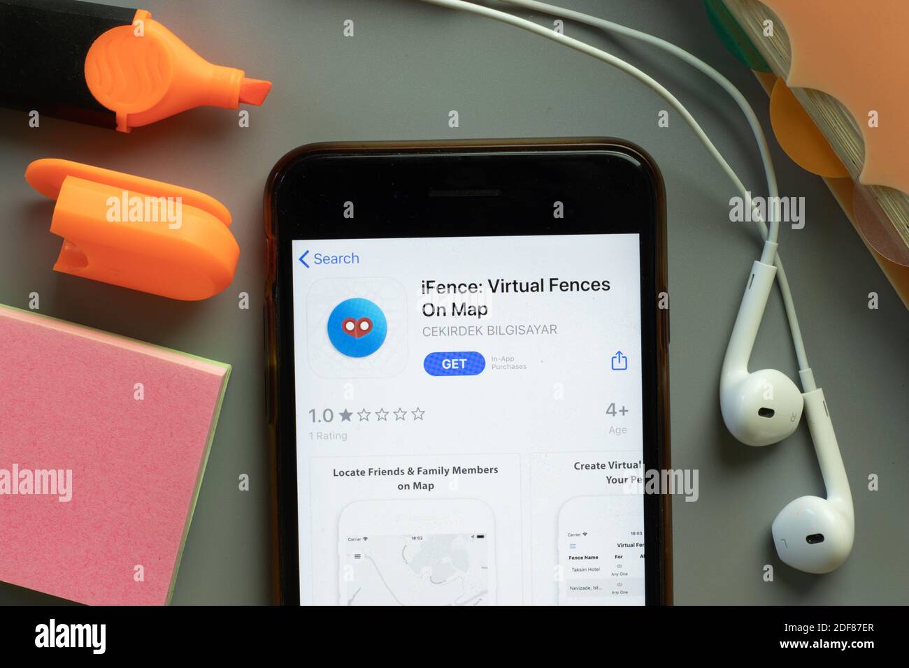New York, USA - 1 December 2020: iFence Virtual Fences mobile app icon ...