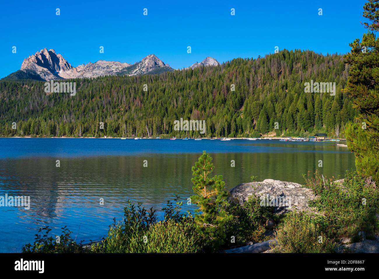Redfish Lake Lodge marina, Sawtooth National Recreation Area, Stanley ...