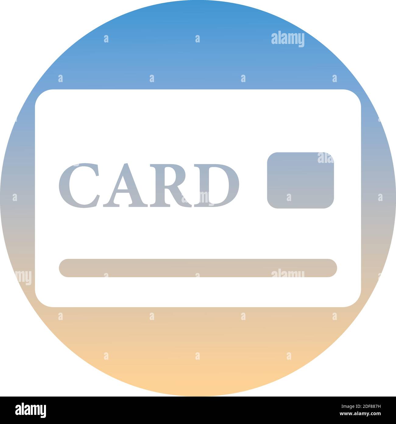 Credit card symbol of a set. White card icon, on gradient button. Use ...