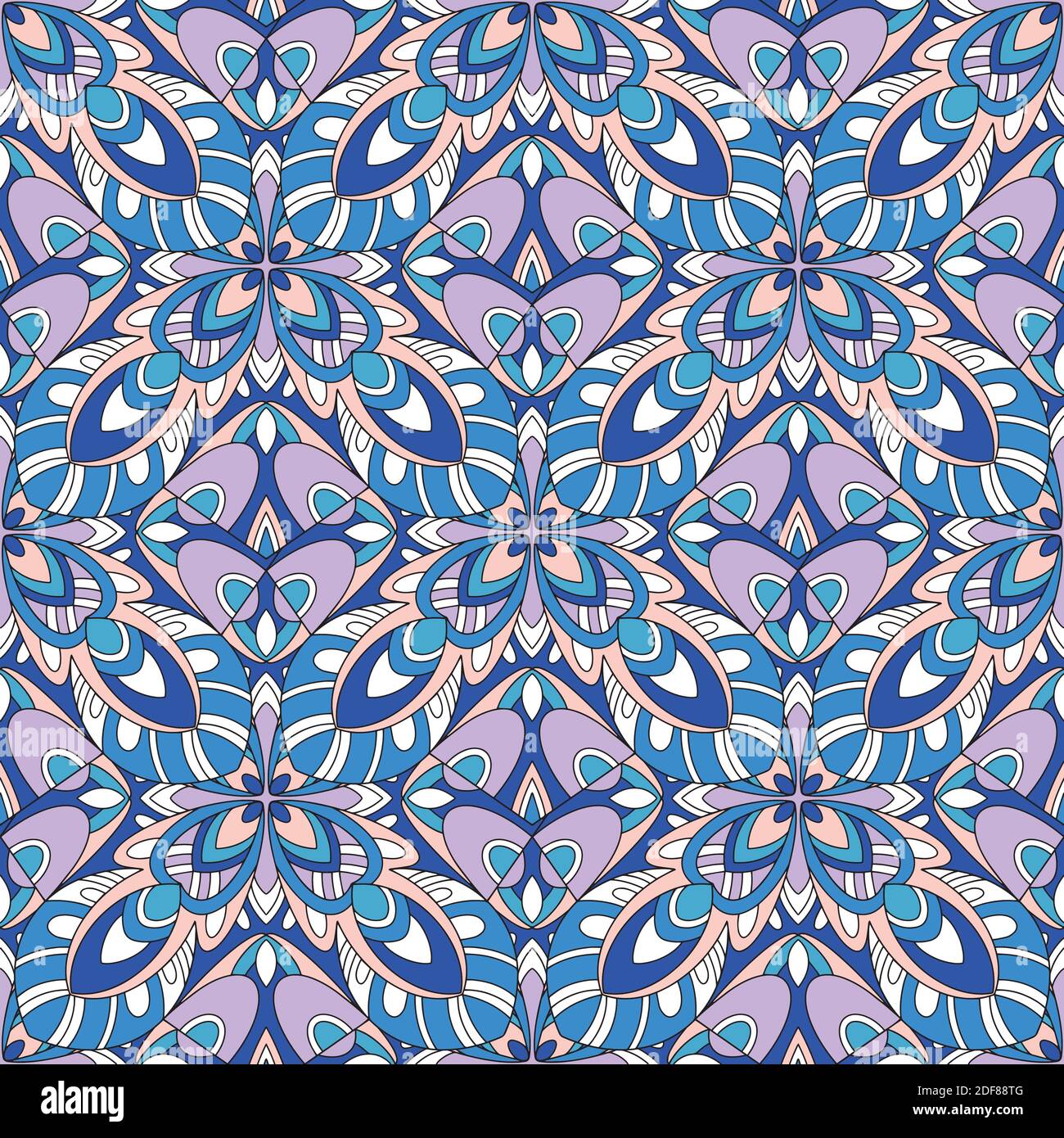 Vector floral and geometric background seamless pattern. Tribal ethnic ...