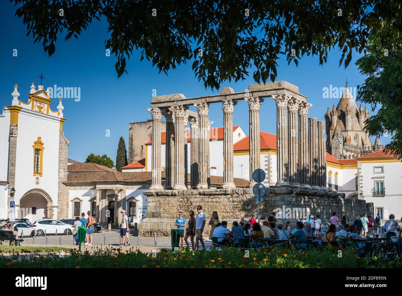 Roman temple of Evora, Portugal, Europe Stock Photo - Alamy