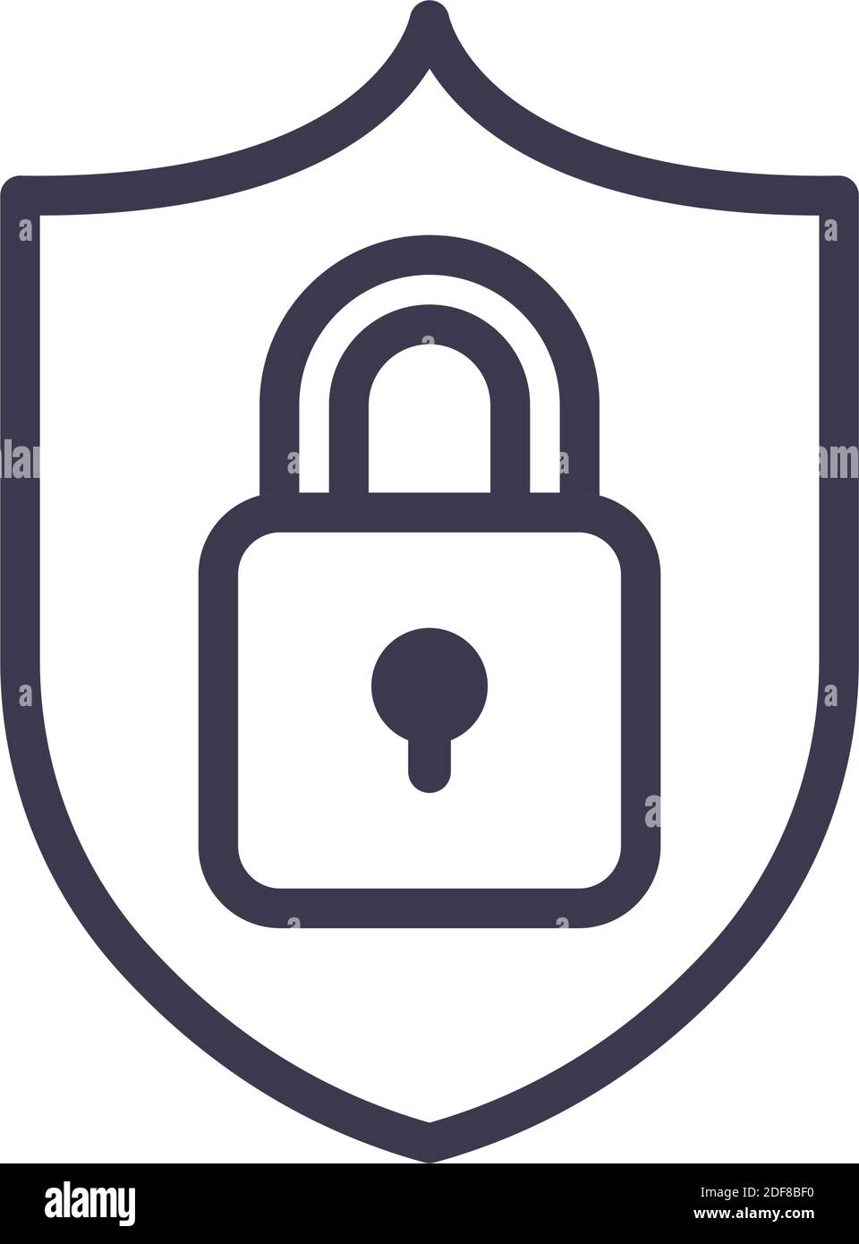 Padlock line style icon design of Security lock and access theme Vector ...