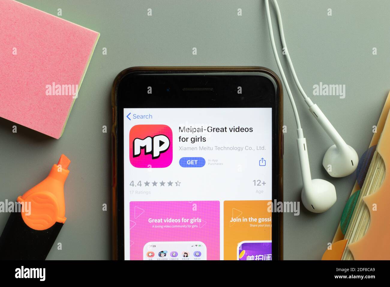 New York, USA - 1 December 2020: Meipai mobile app icon on phone screen ...