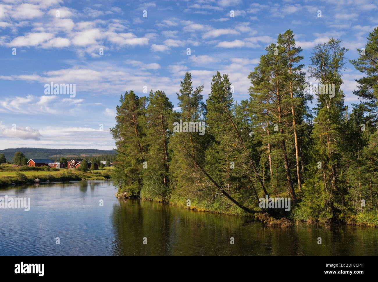 View over Ljusnan river Stock Photo - Alamy