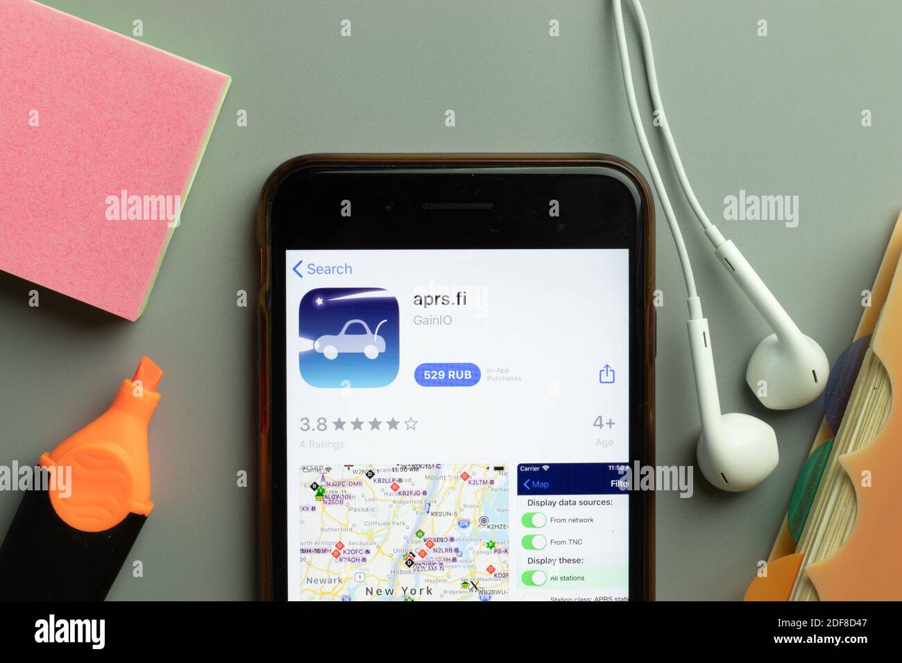 New York, USA - 1 December 2020: aprs.fi mobile app icon on phone ...