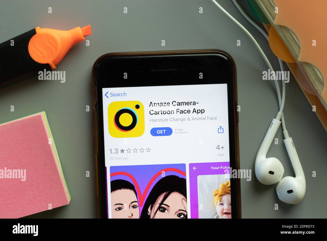 New York, USA - 1 December 2020: Amaze Camera Cartoon Face mobile app ...