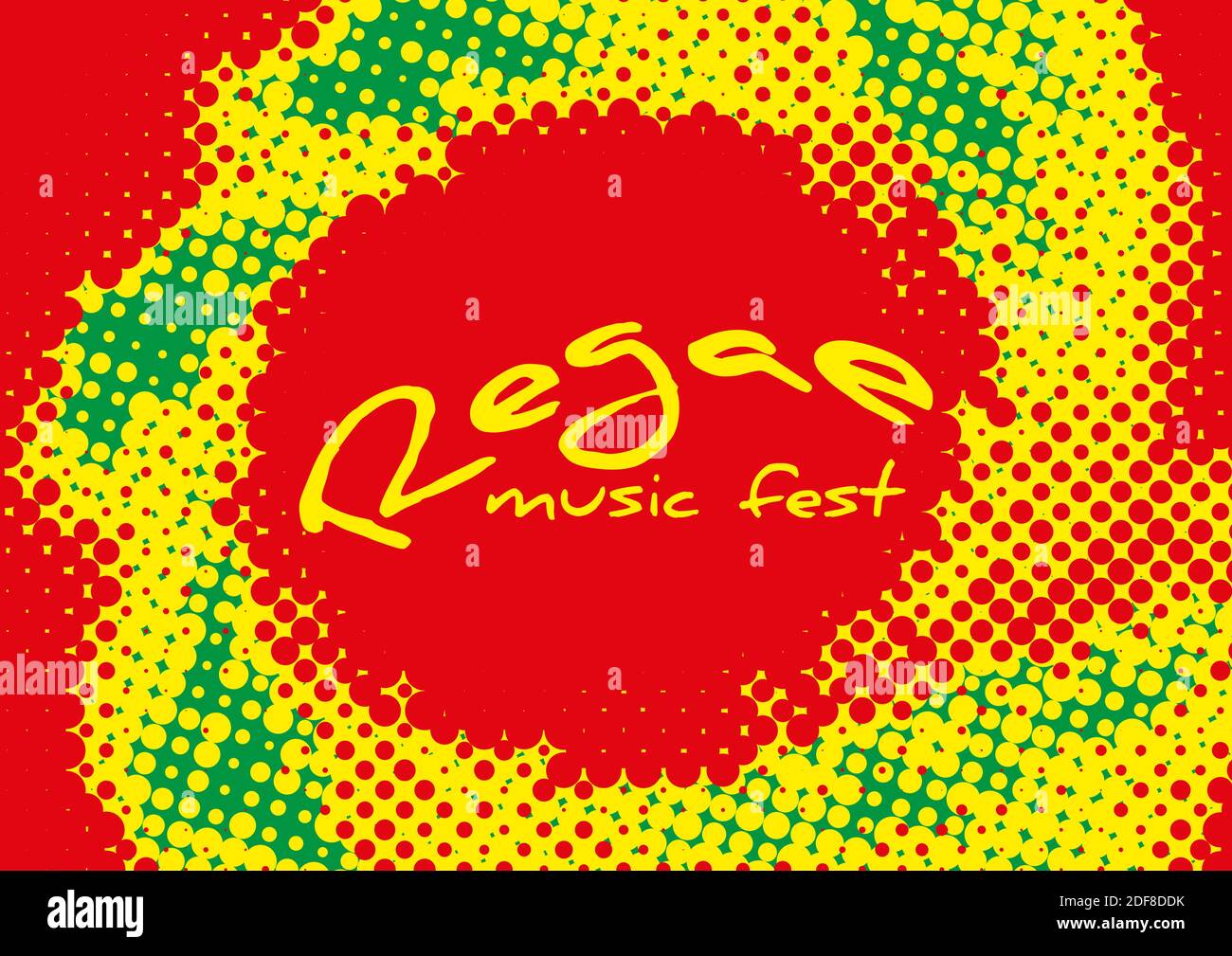 Template of flyer for reggae music fest with halftone background ...