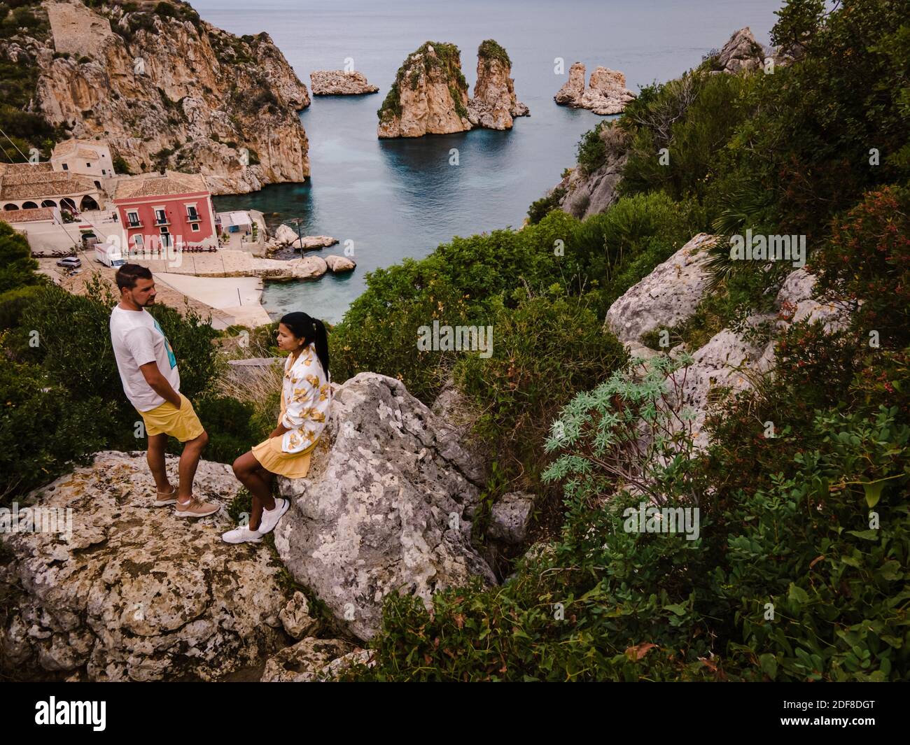 Scopello Beach in Sicily Italy Europe during summer Stock Photo - Alamy