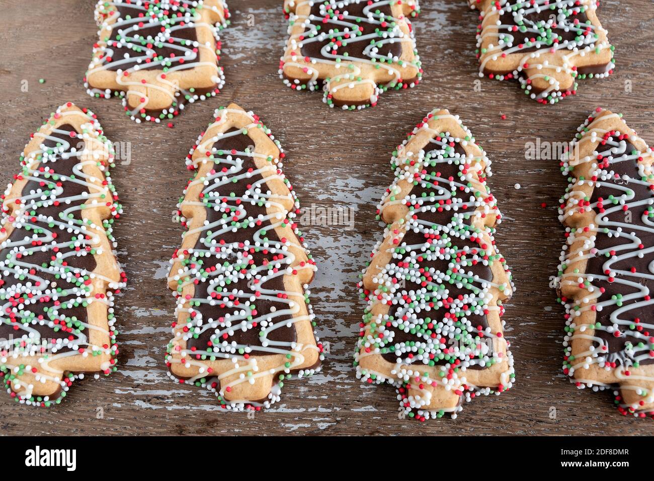Delicious Christmas tree-shaped cookies Stock Photo - Alamy