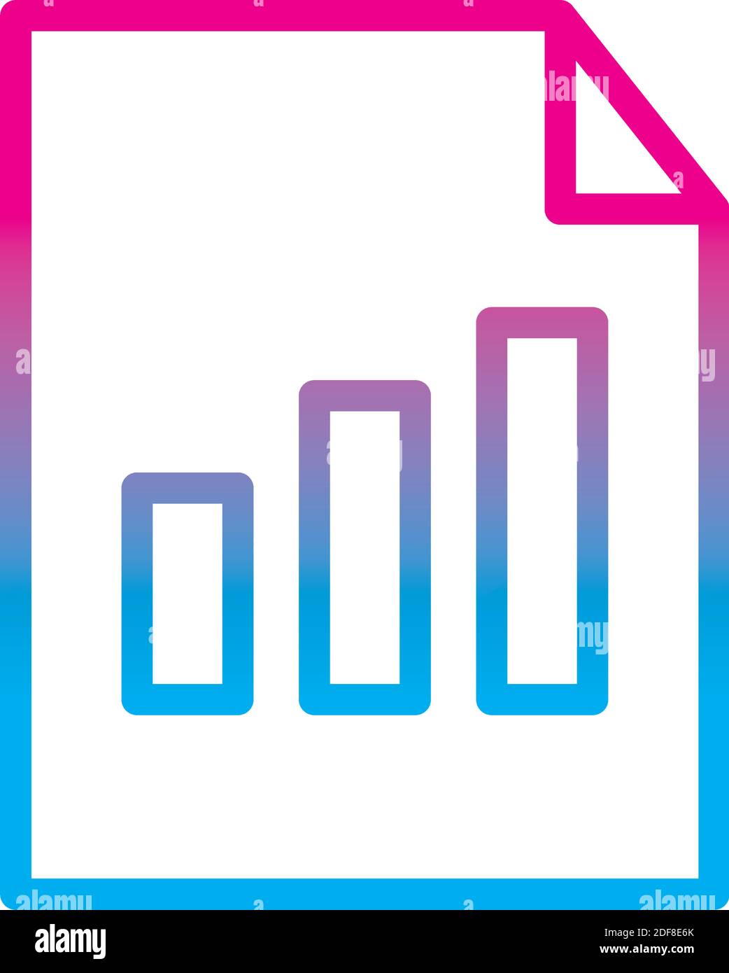 bars chart on document gradient style icon design, Data analysis and information theme Vector ...