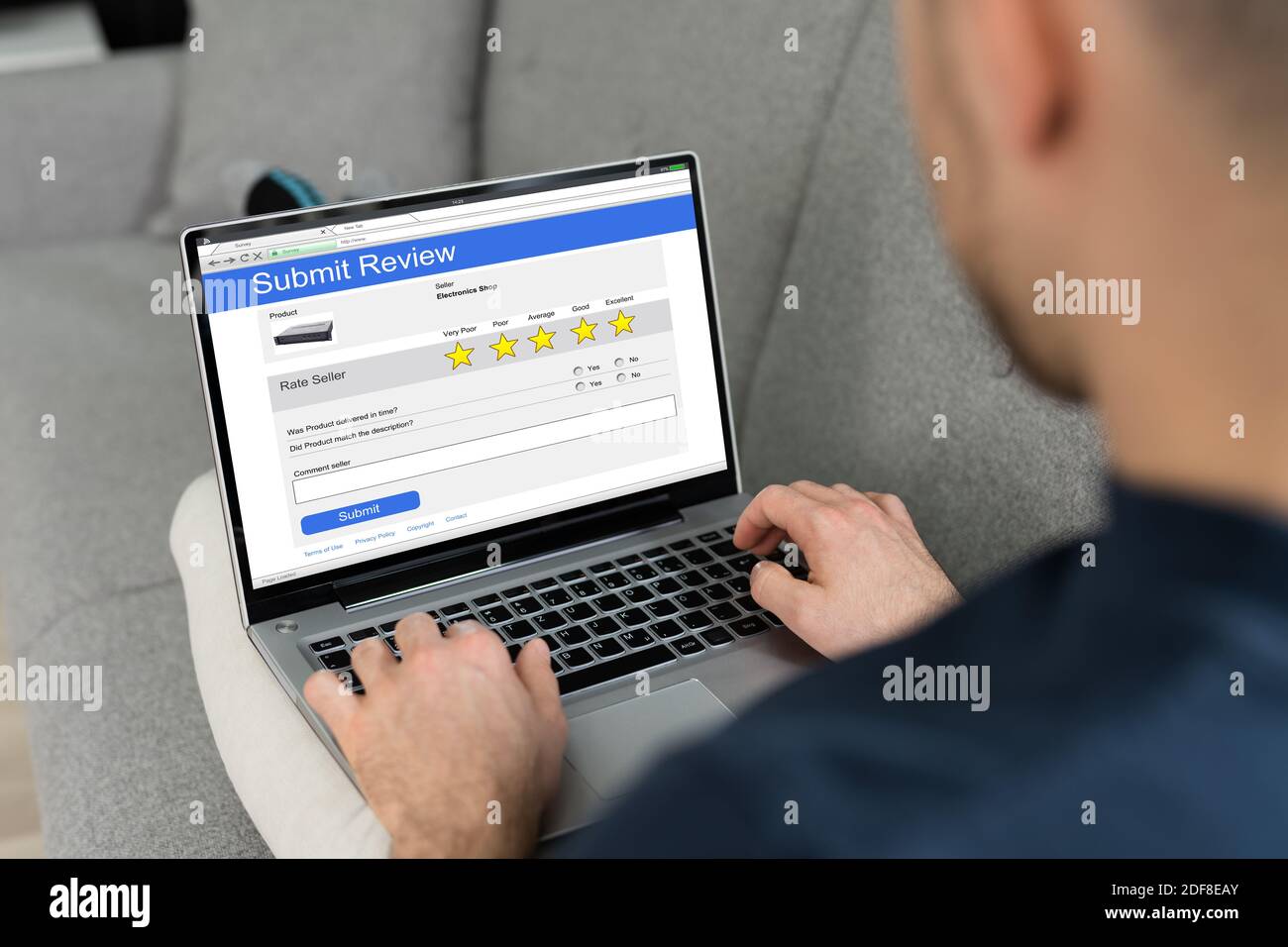 Looking At Online Computer Survey Feedback Form Stock Photo - Alamy