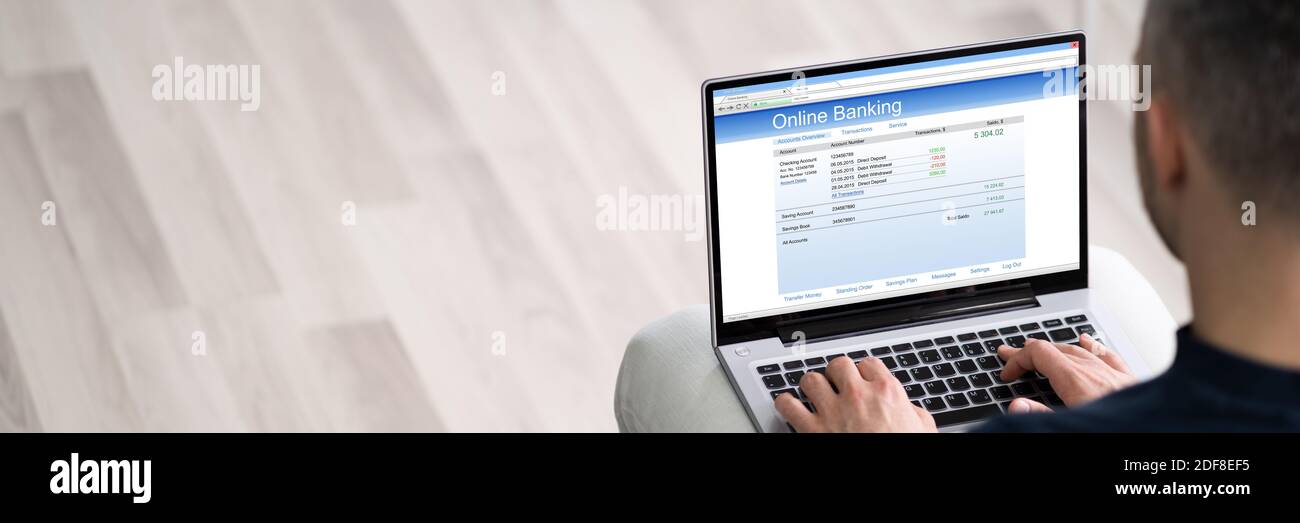 Man Using Online Bank To Pay Money Stock Photo - Alamy