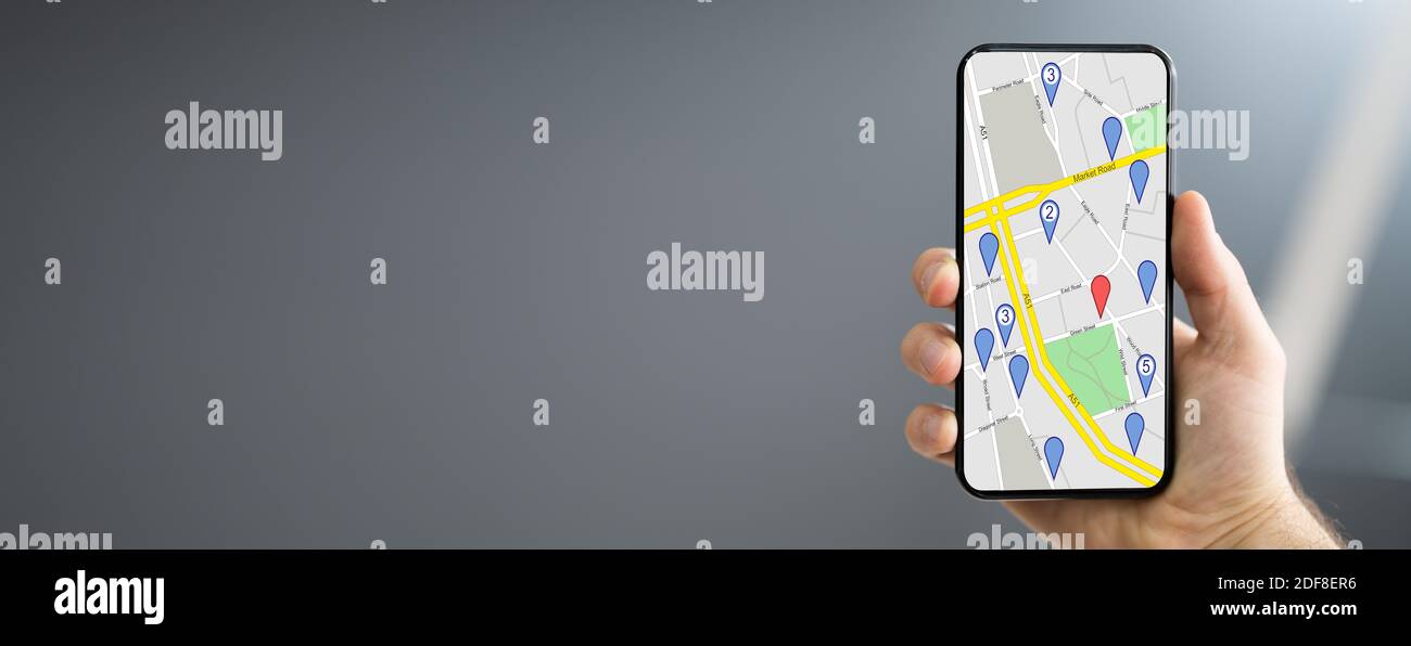 Online mobile location hi-res stock photography and images - Alamy