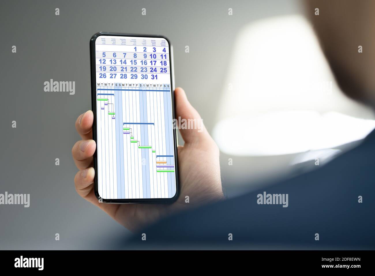 Man Writing Business Calendar Schedule List Agenda Stock Photo - Alamy
