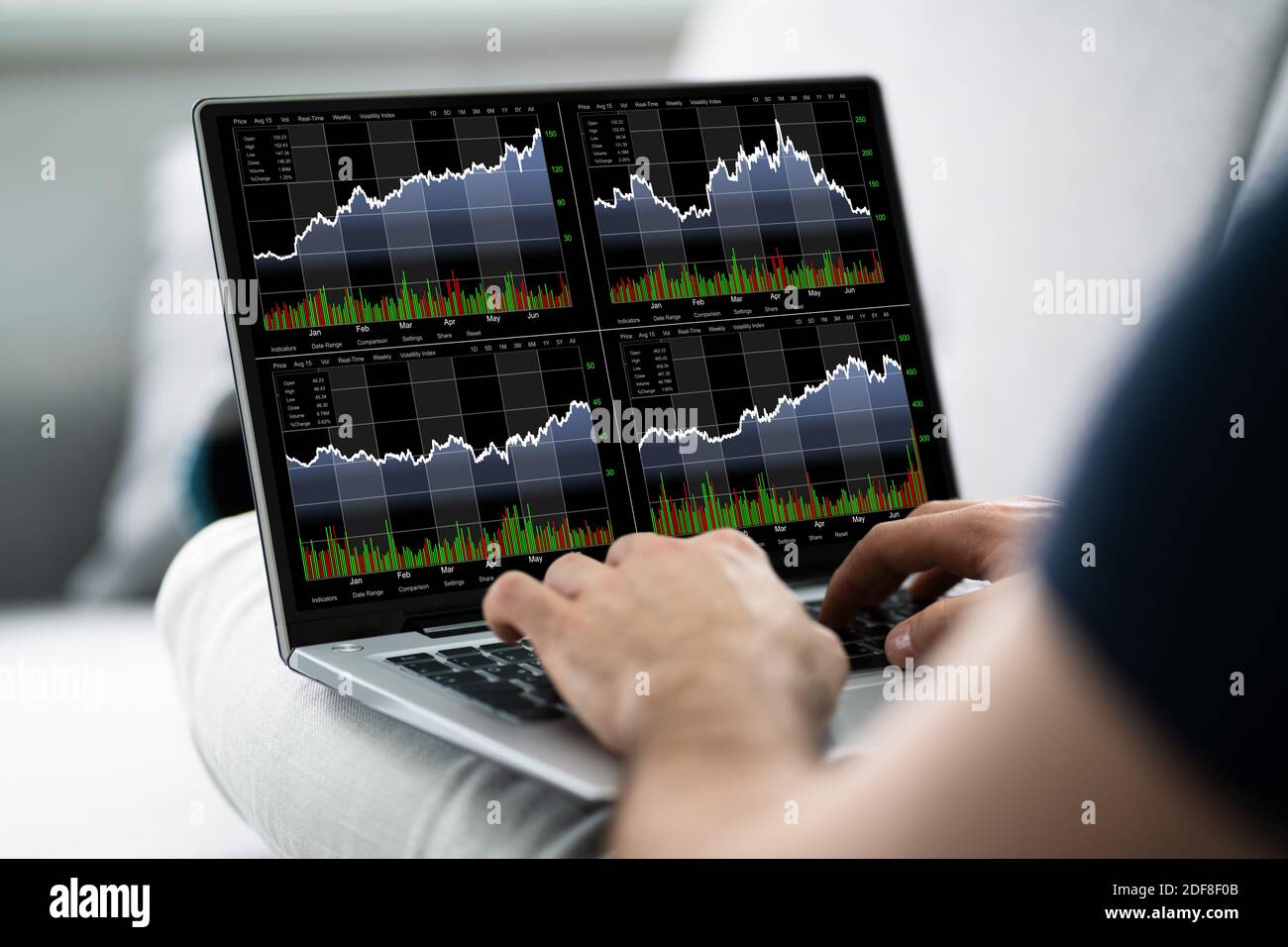 Business laptop stock market on hi-res stock photography and images - Alamy