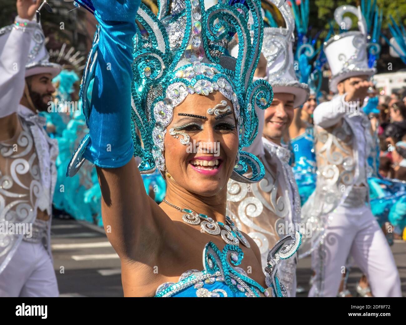 Tenerife, Spain - 17-02-2015: Tenerife Carnival - Carnival dancer Stock ...
