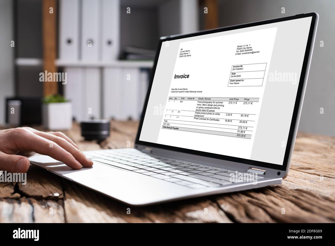 Online Invoice Management And Electronic Billing On Computer Stock ...