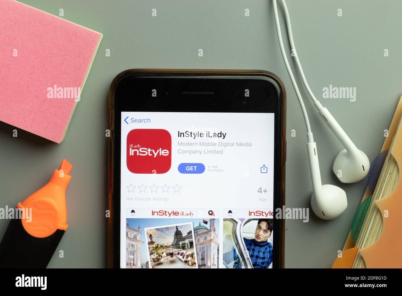 New York, USA - 1 December 2020: InStyle iLady mobile app icon on phone screen top view ...