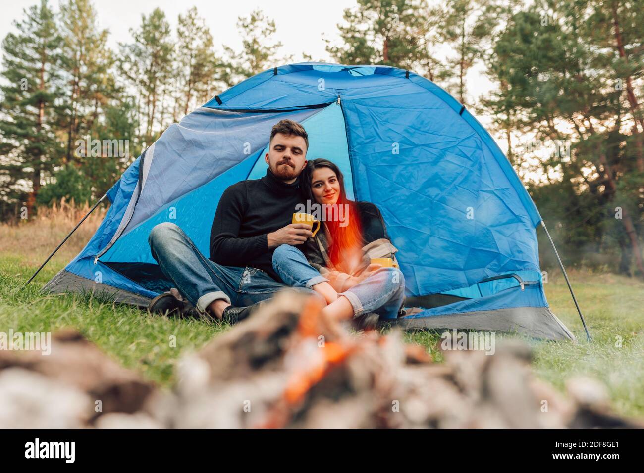 Two travelers drink tea hi-res stock photography and images - Alamy