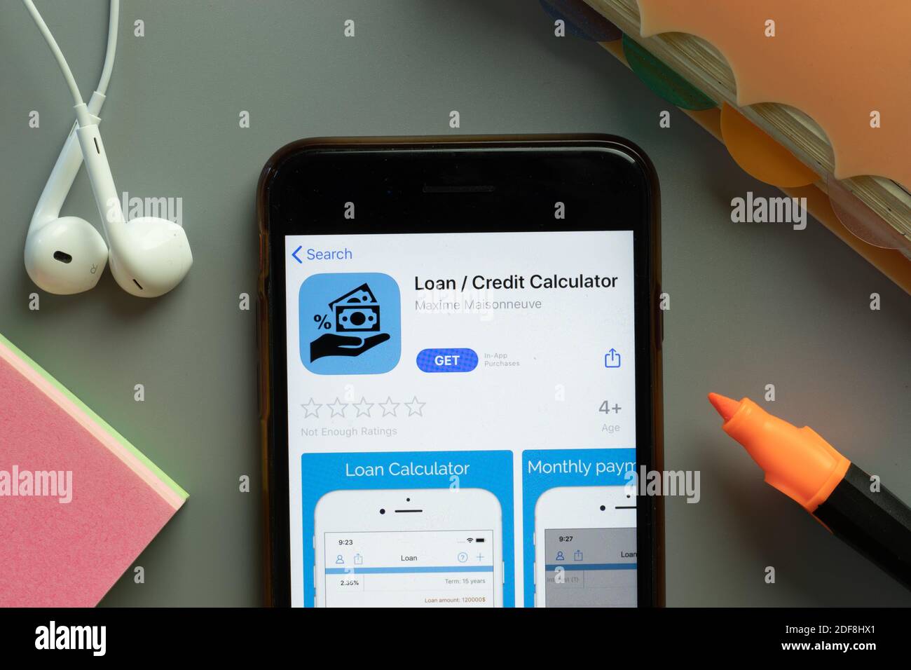 New York, USA - 1 December 2020: Loan Credit Calculator mobile app icon ...