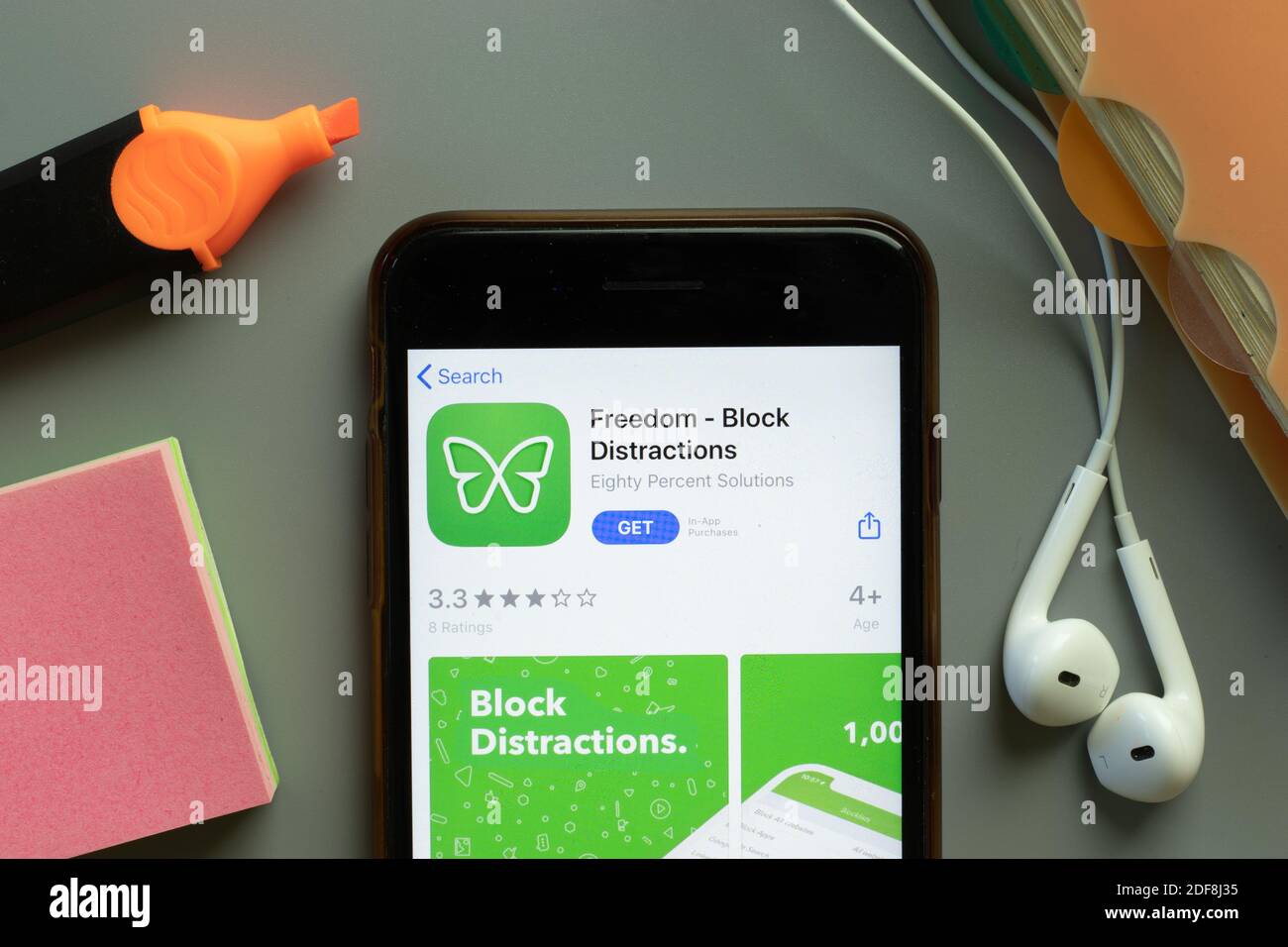 New York, USA - 1 December 2020: Freedom mobile app icon on phone ...