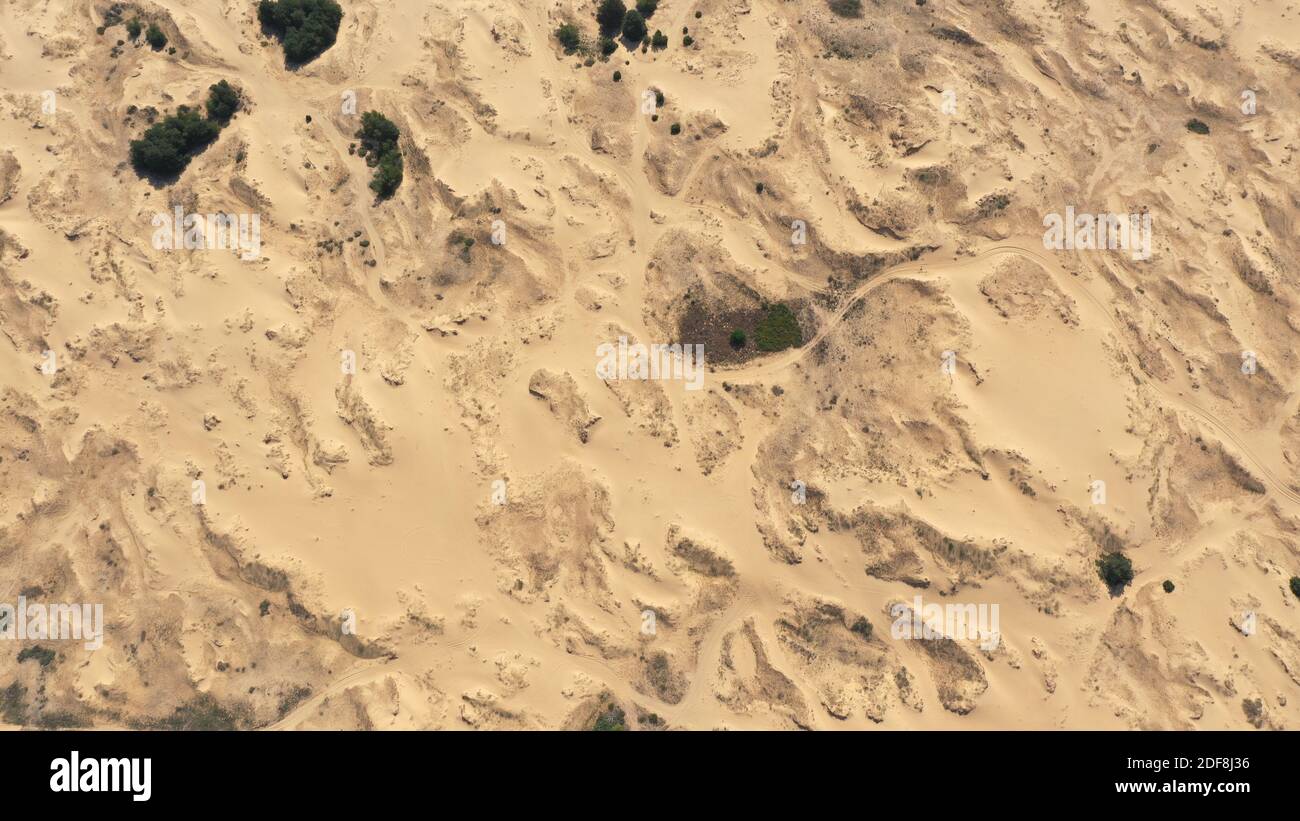 Aerial View of the Textures and Patterns of the Desert Sands. Beautiful ...