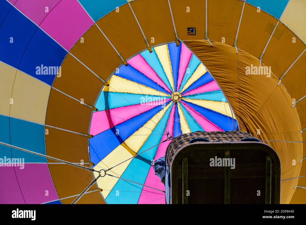 a hot air balloon starting to rise taken from below Stock Photo - Alamy