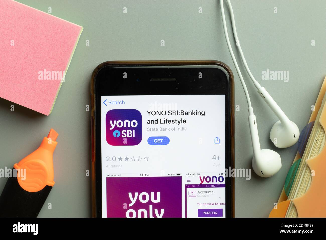 New York, USA - 1 December 2020: YONO SBI mobile app icon on phone ...