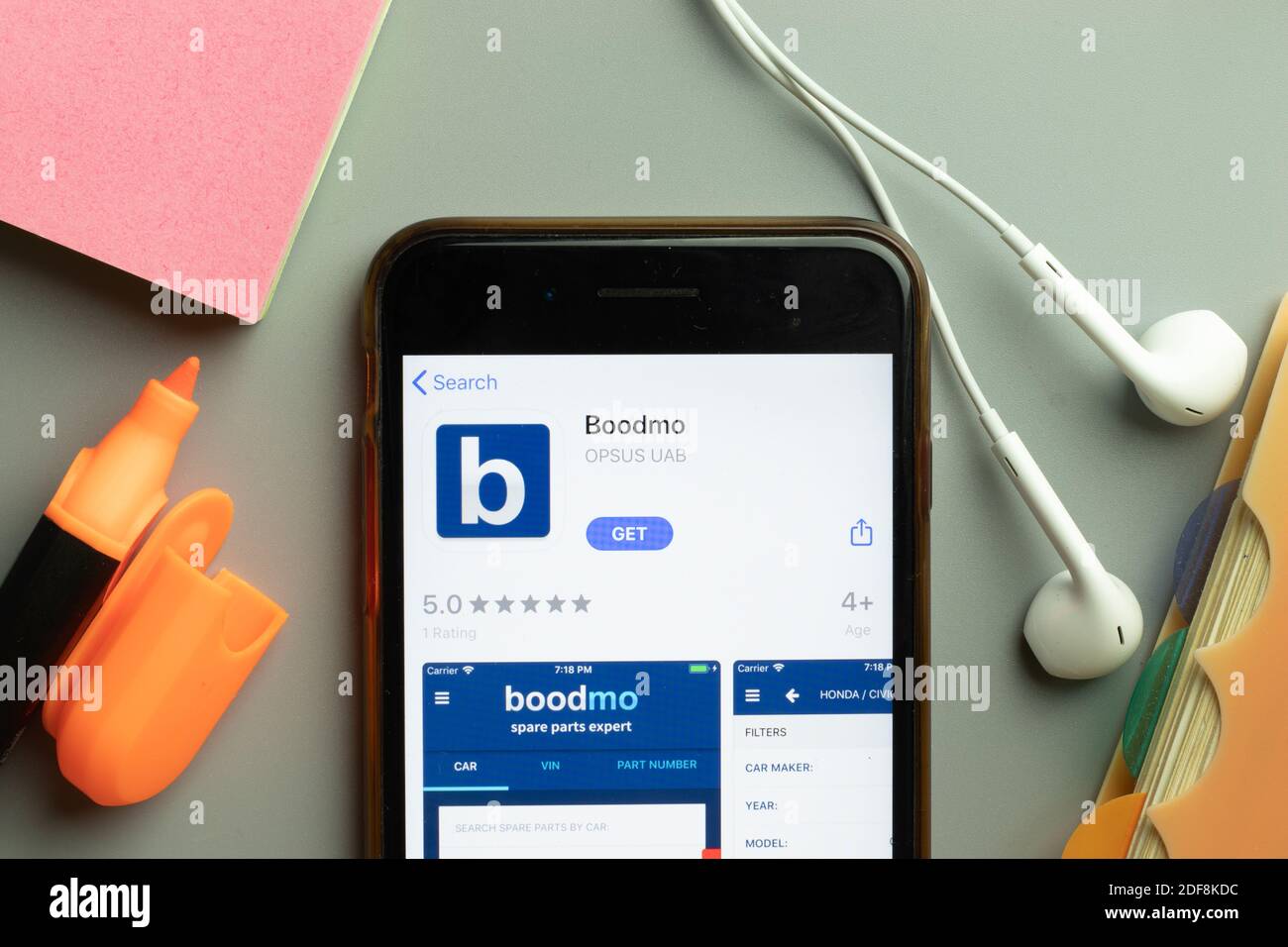 New York, USA - 1 December 2020: Boodmo mobile app icon on phone screen ...