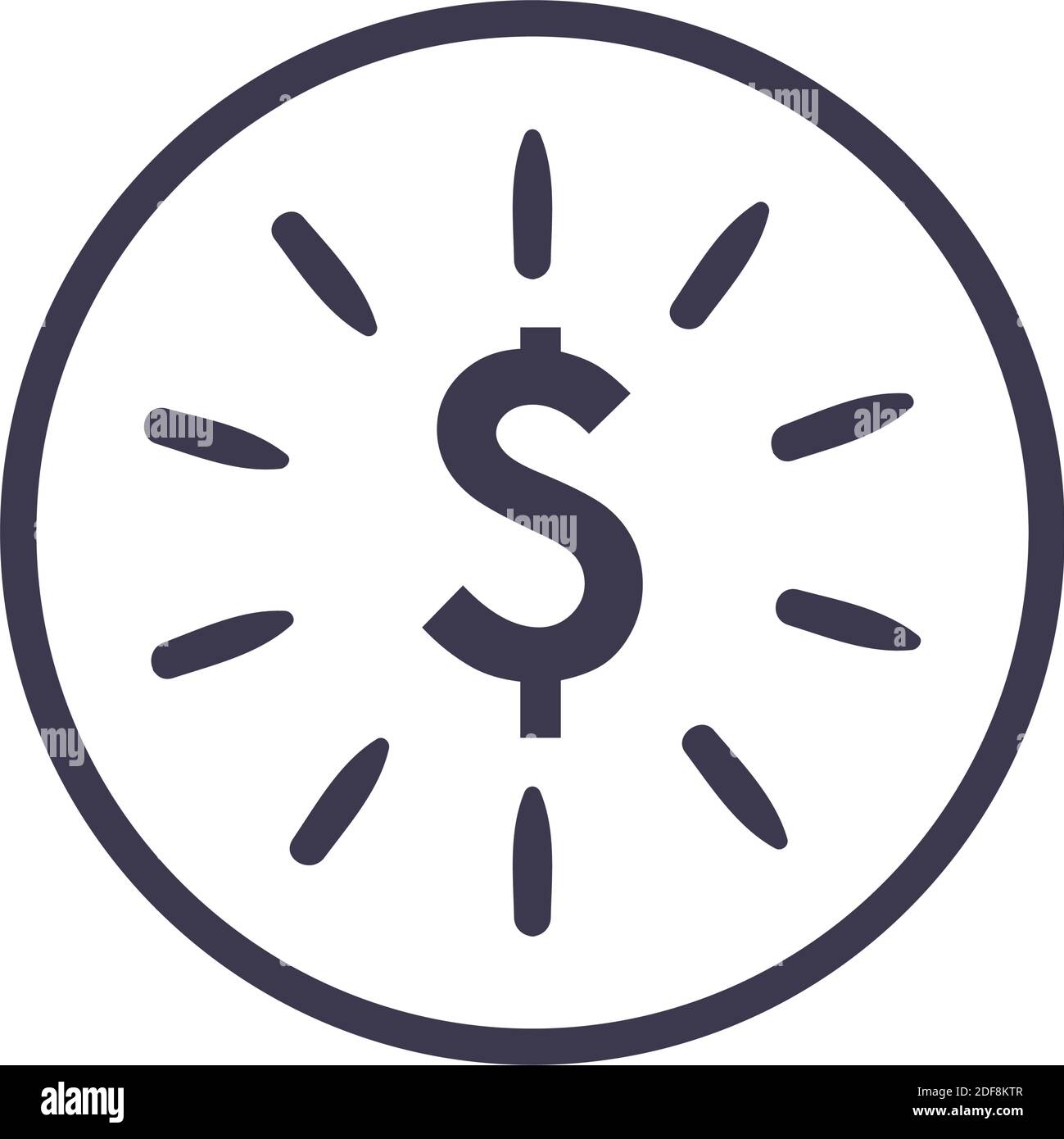 dollar coin line style icon of money financial business banking ...