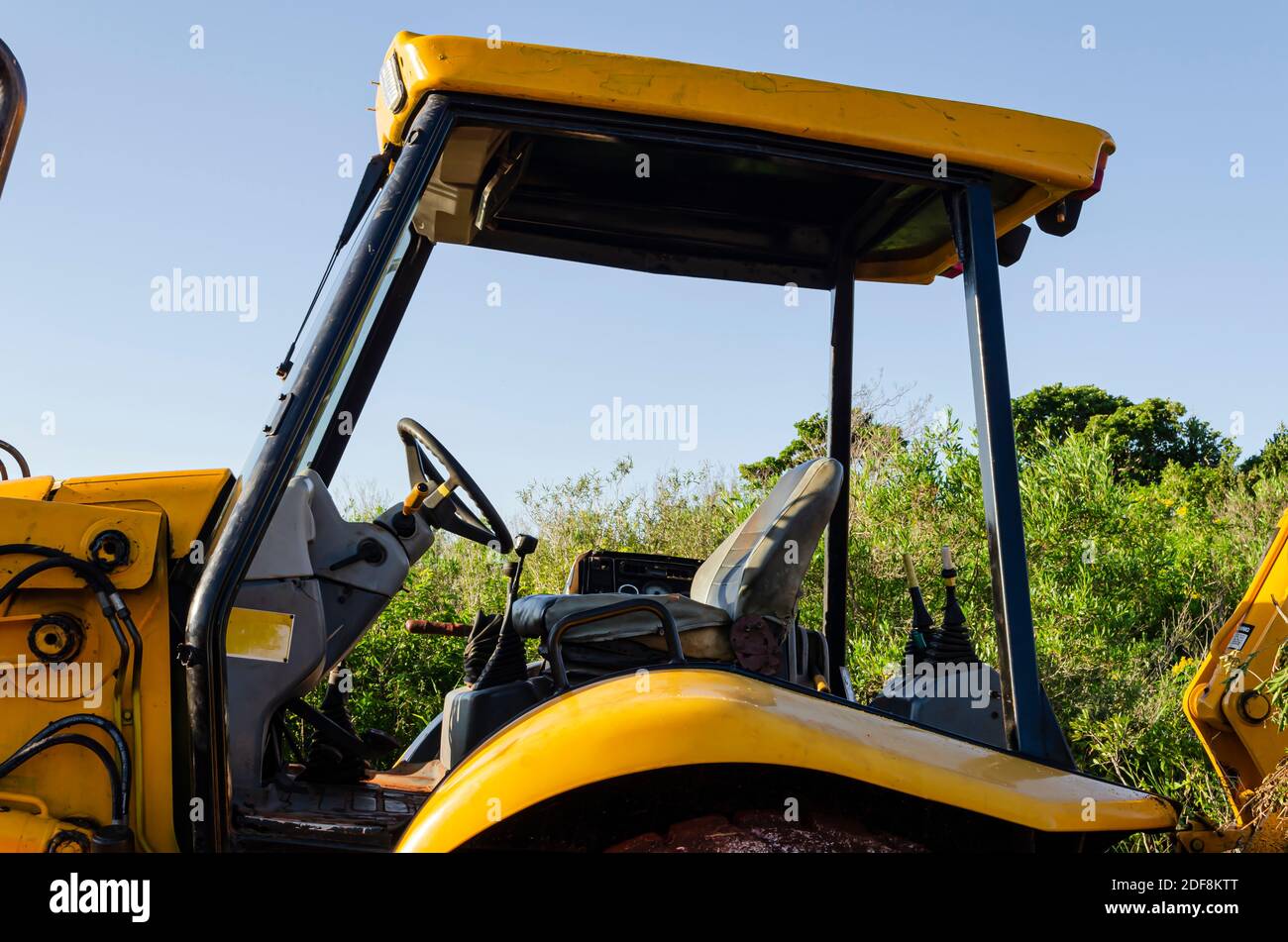 Backhoe Loader Cab Stock Photo - Alamy