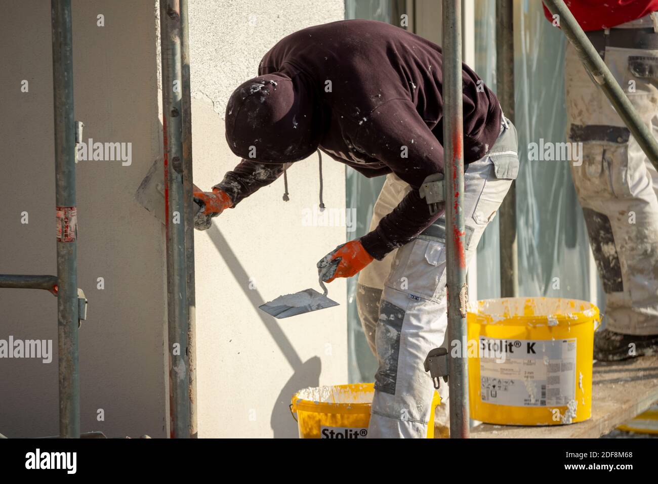 Construction site, thermal insulation, exterior insulation, facade ...