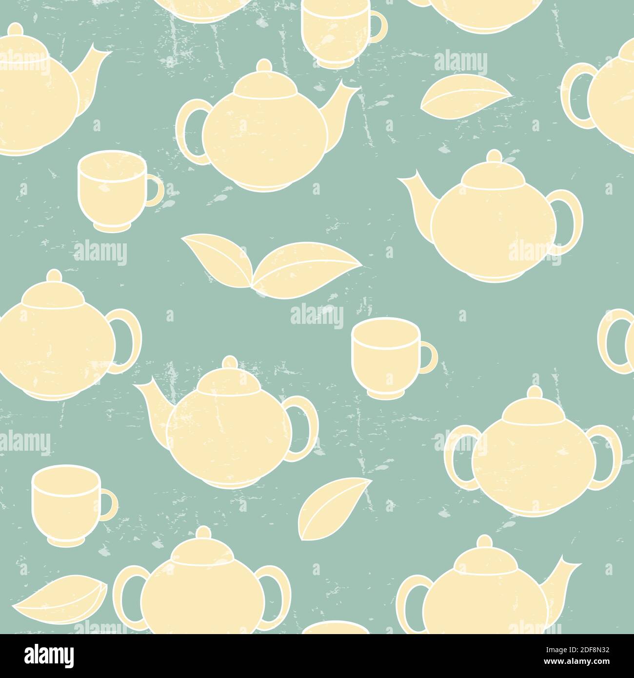 Tea Seamless Pattern Background Illustration Stock Photo - Alamy