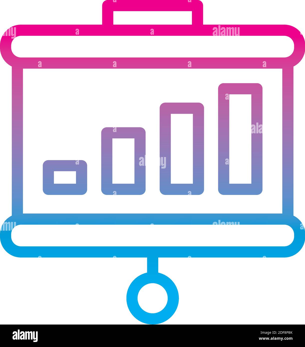 bars chart on board gradient style icon design, Data analysis and information theme Vector ...
