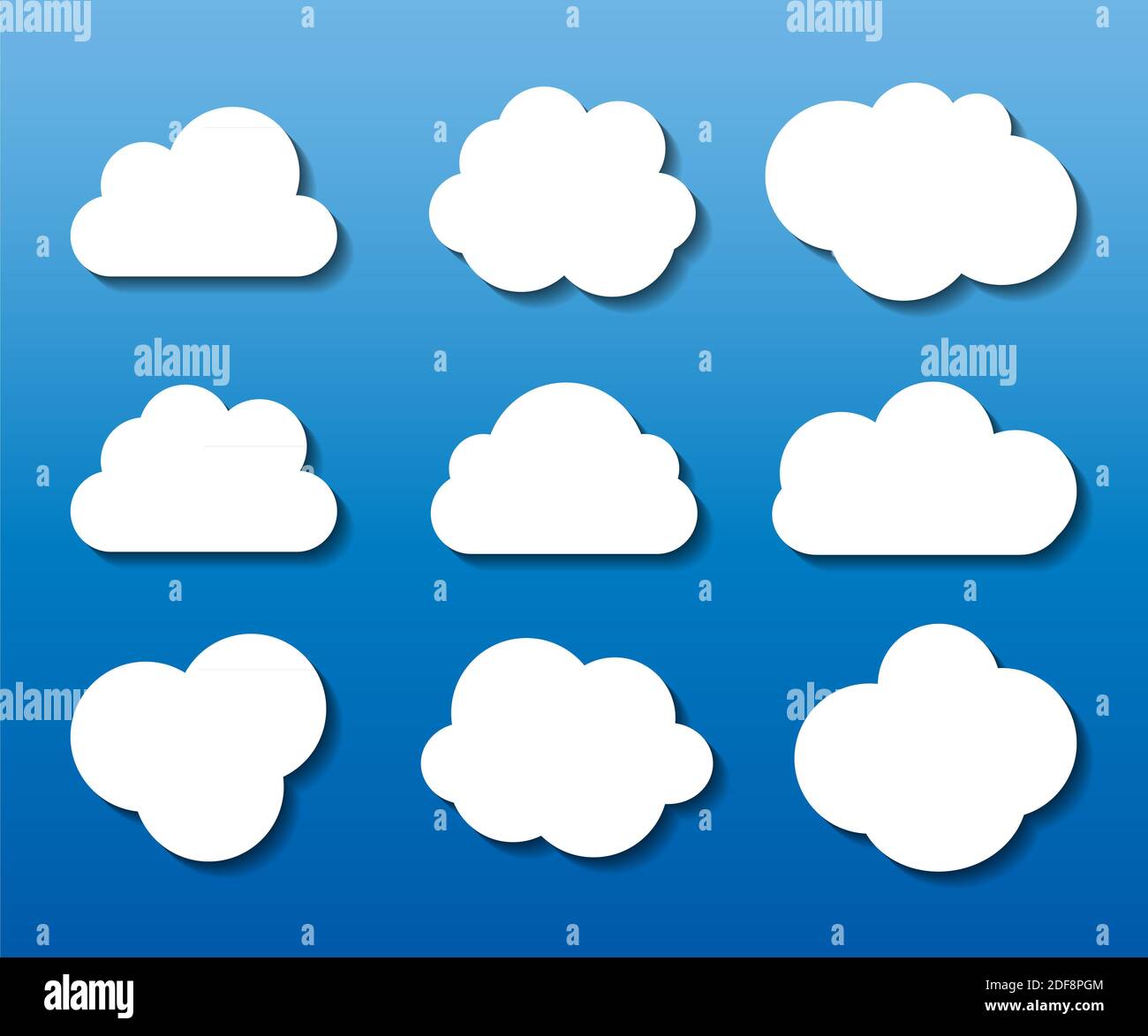 Set of Cloud Shaped Frames Illustration Stock Photo - Alamy