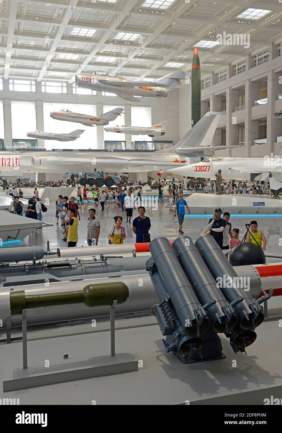 Combat aircraft, ships guns and more on display in the main hall at the ...