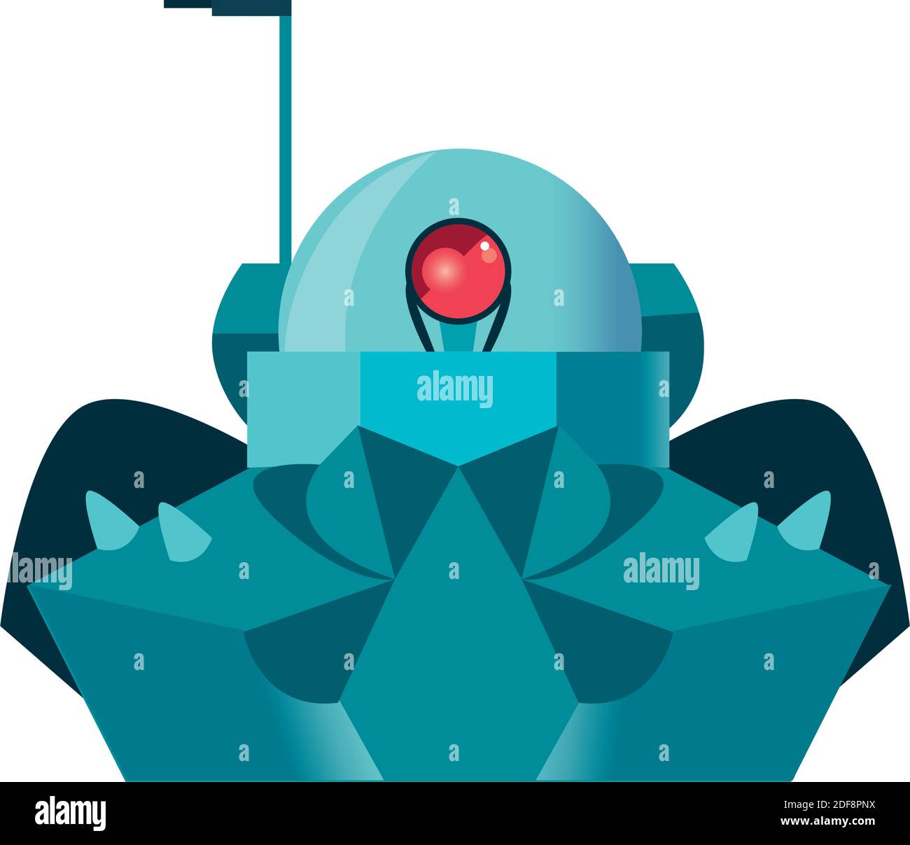 blue robot cartoon of robotic technology futuristic toy future machine ...