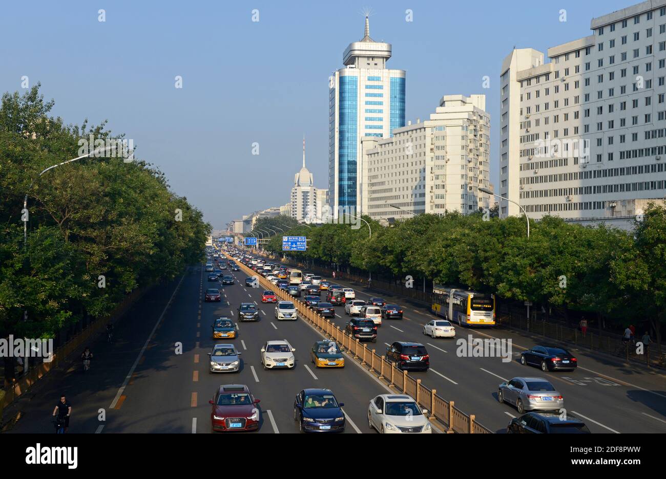 View along the main east-west artery Fuxing road looking east towards ...