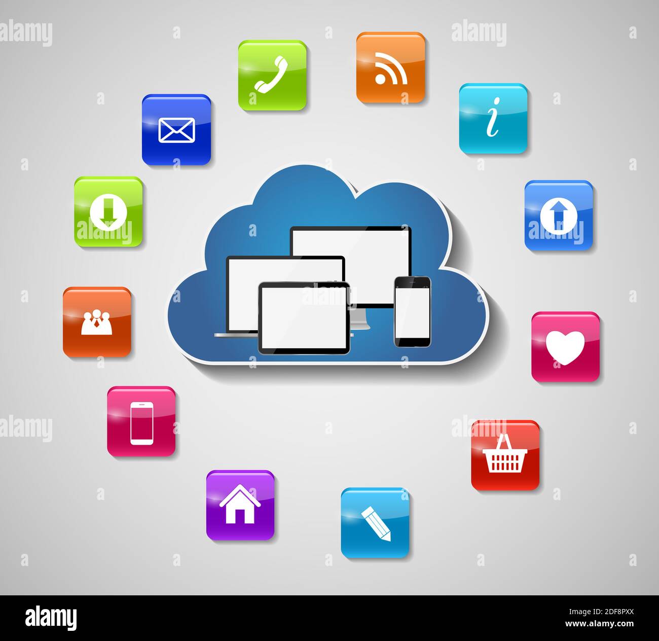 Abstract Cloud Computing Concept Illustration Stock Photo - Alamy